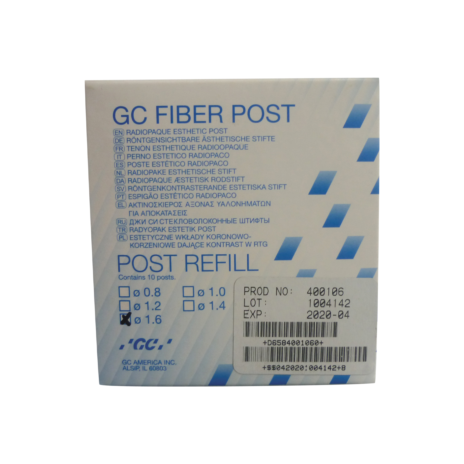 GC Fiber Post refill 1,6mm 10ks 400106 - Dentamed