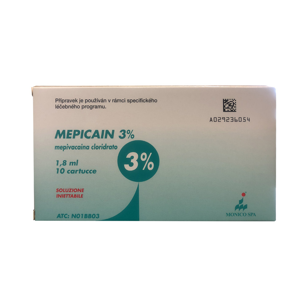 Mepicain 3% (kód 0232604 30mg/ml inj SOL ZVL 10x1,8ml)SÚKL - Dentamed